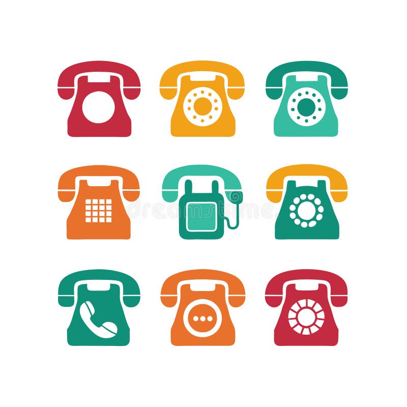 Set of Call icons vector stock vector. Illustration of available ...