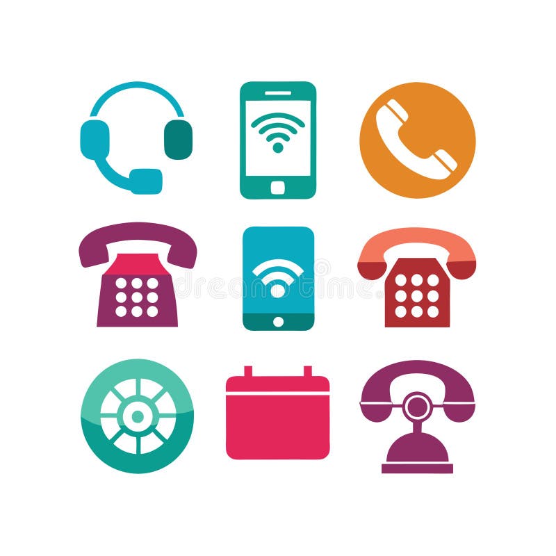 Set of Call icons vector stock vector. Illustration of applications ...