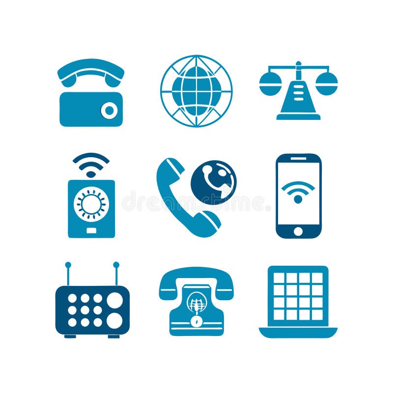Set of Call icons vector stock vector. Illustration of voicemail ...