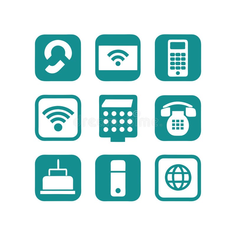 Set of Call icons vector stock vector. Illustration of application ...