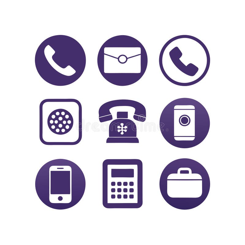 Set of Call icons vector stock vector. Illustration of silhouette ...