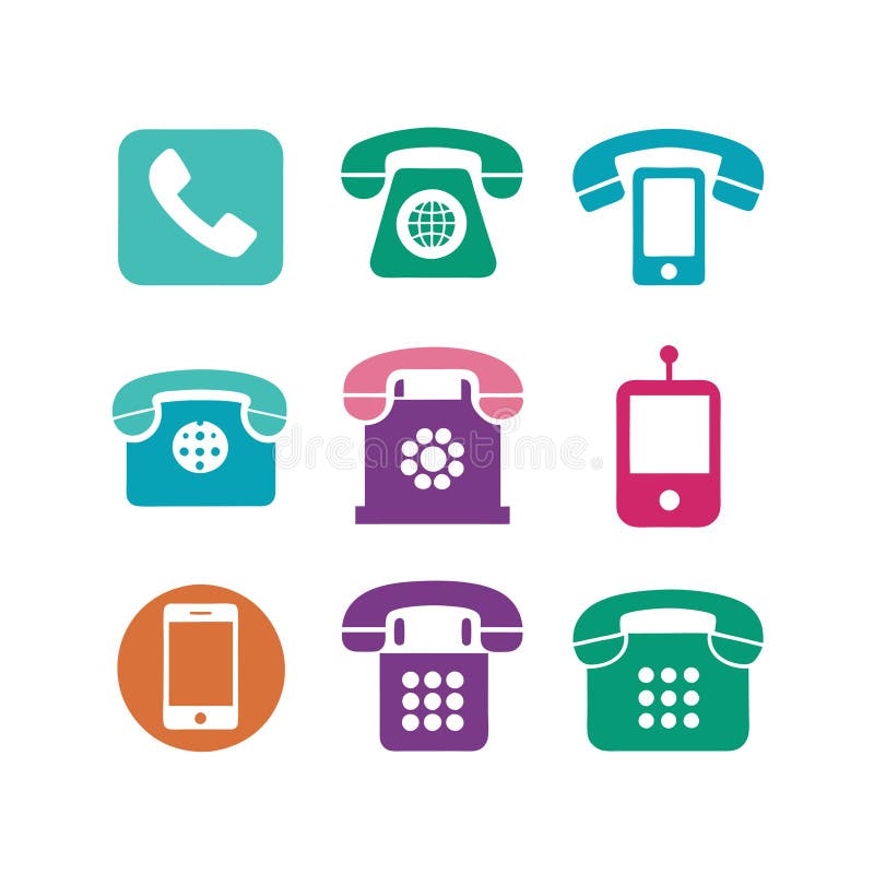 Set of Call icons vector stock vector. Illustration of undefined ...