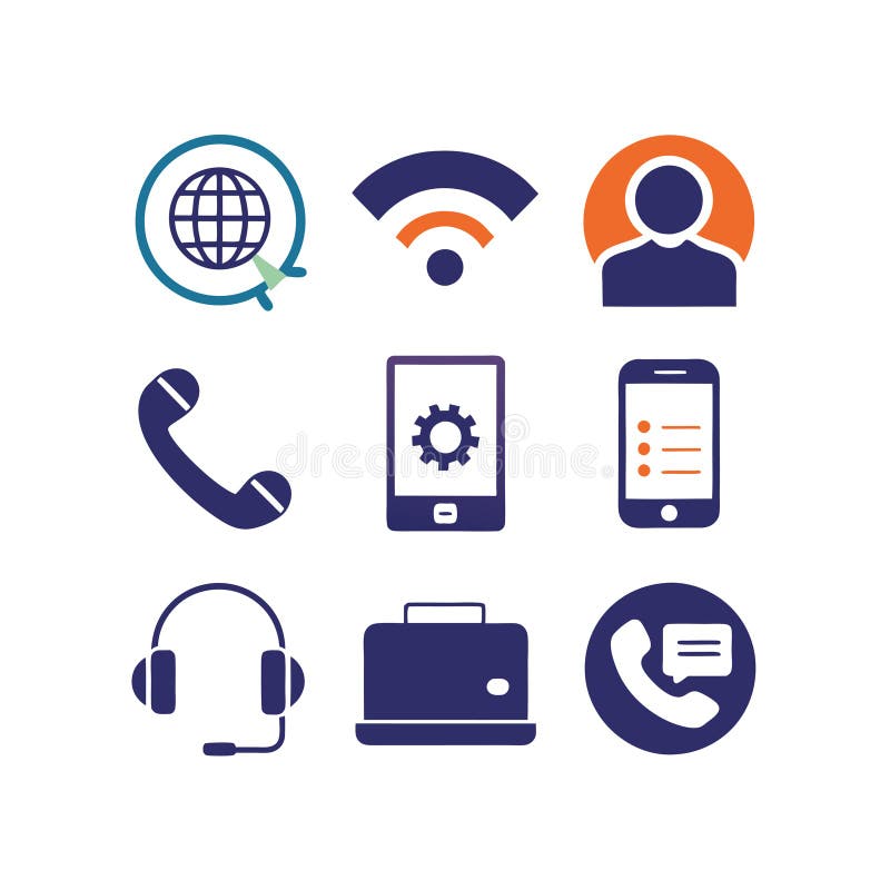 Set of Call icons vector stock vector. Illustration of information ...