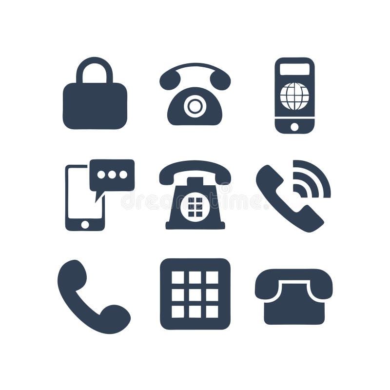 Set of Call icons vector stock vector. Illustration of undefined ...