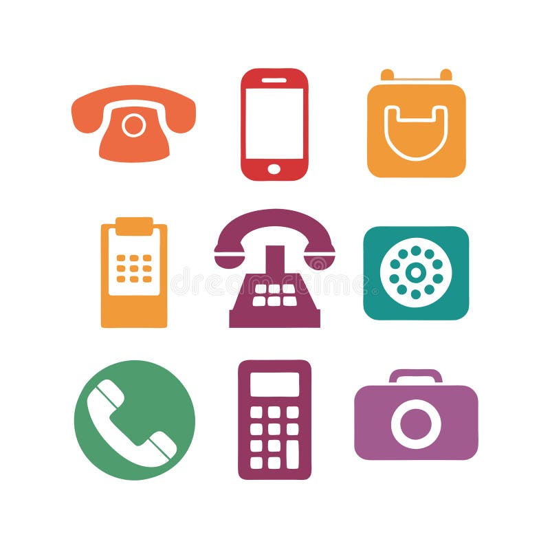 Set of Call icons vector stock vector. Illustration of collection ...