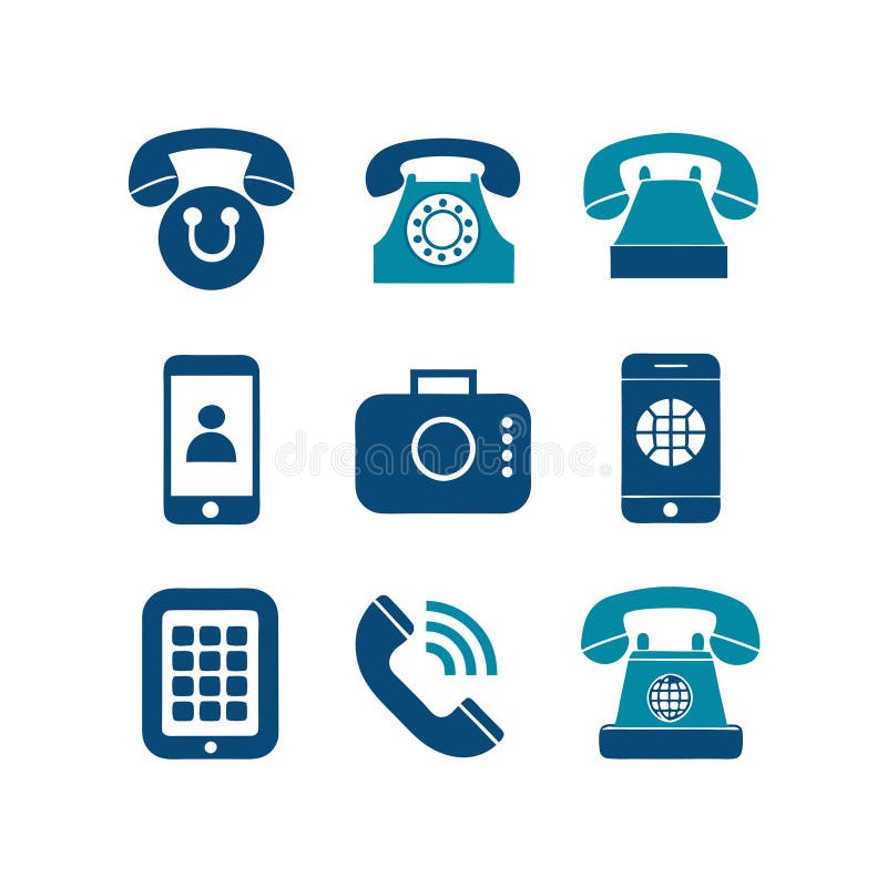 Set of Call icons vector stock vector. Illustration of including ...