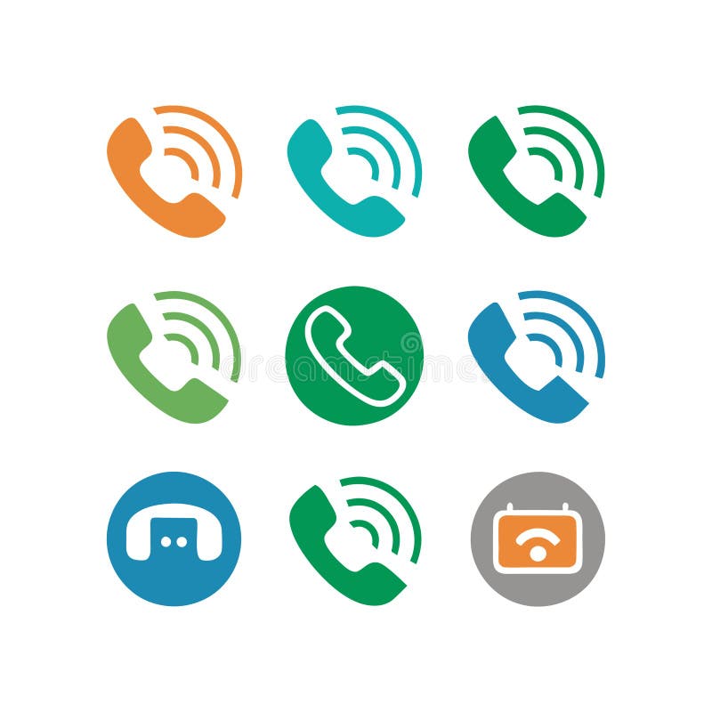 Set of Call icons vector stock vector. Illustration of application ...