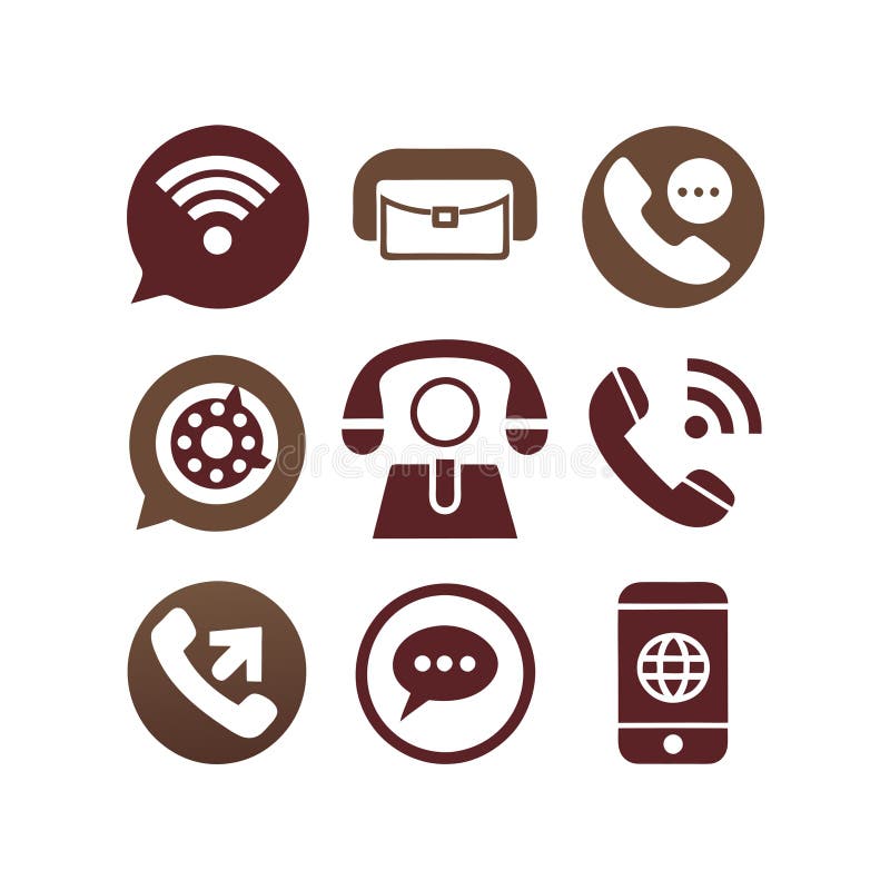 Set of Call icons vector stock vector. Illustration of callrelated ...