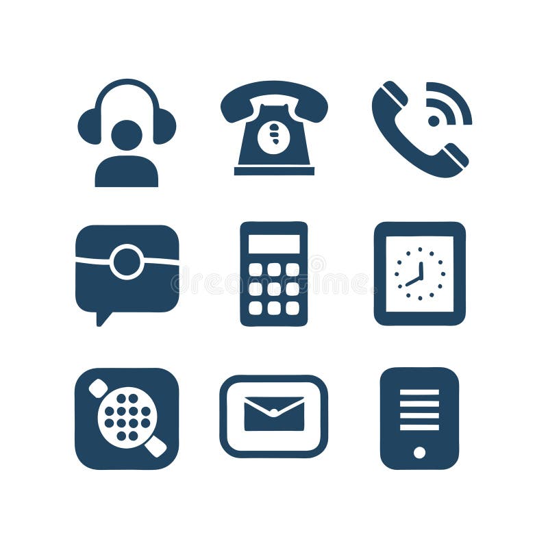 Set of Call icons vector stock vector. Illustration of electronic ...