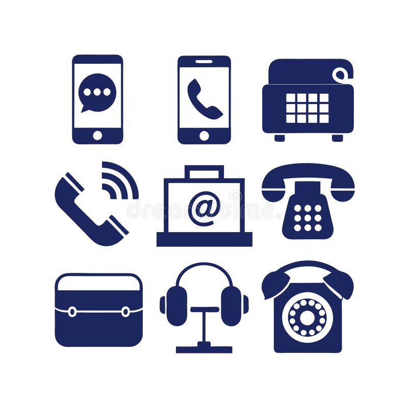 Set of Call icons vector stock vector. Illustration of communication ...