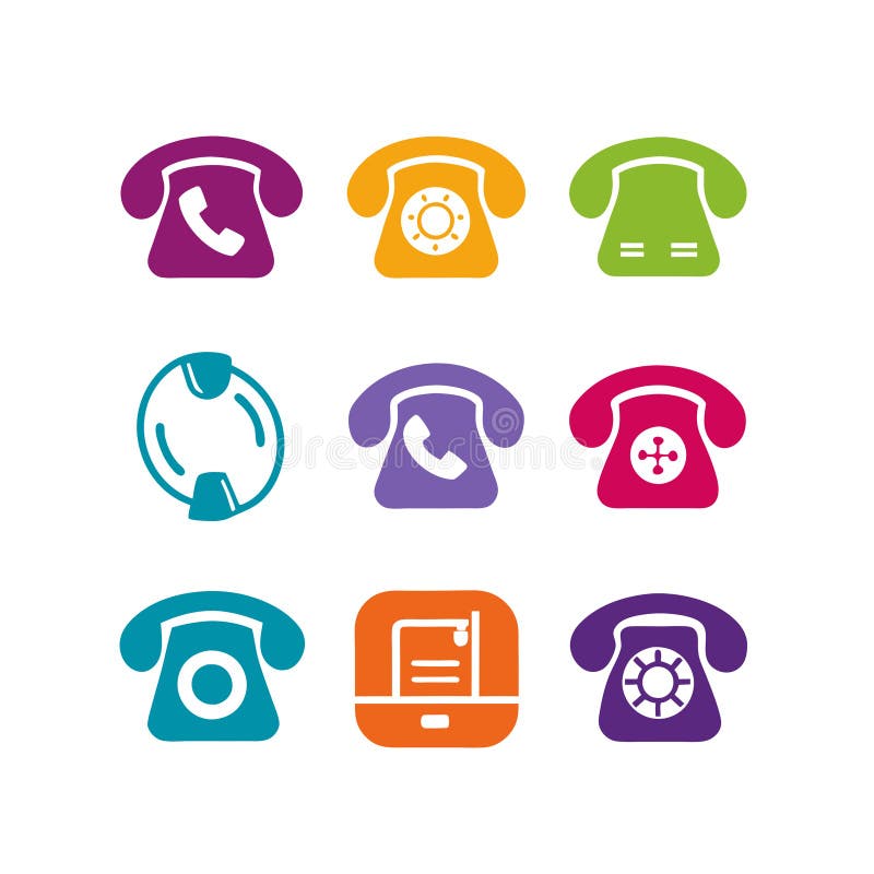 Set of Call icons vector stock vector. Illustration of contemporary ...