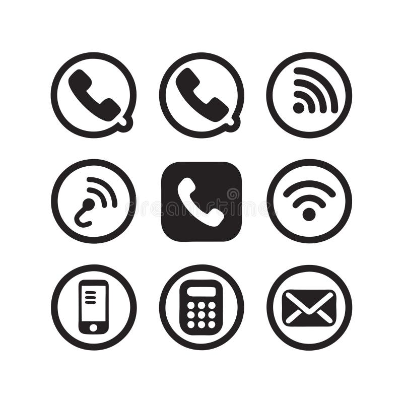 Set of Call icons vector stock vector. Illustration of mail - 335165655 Set of Call icons vector stock vector. Illustration of mail - 335165655