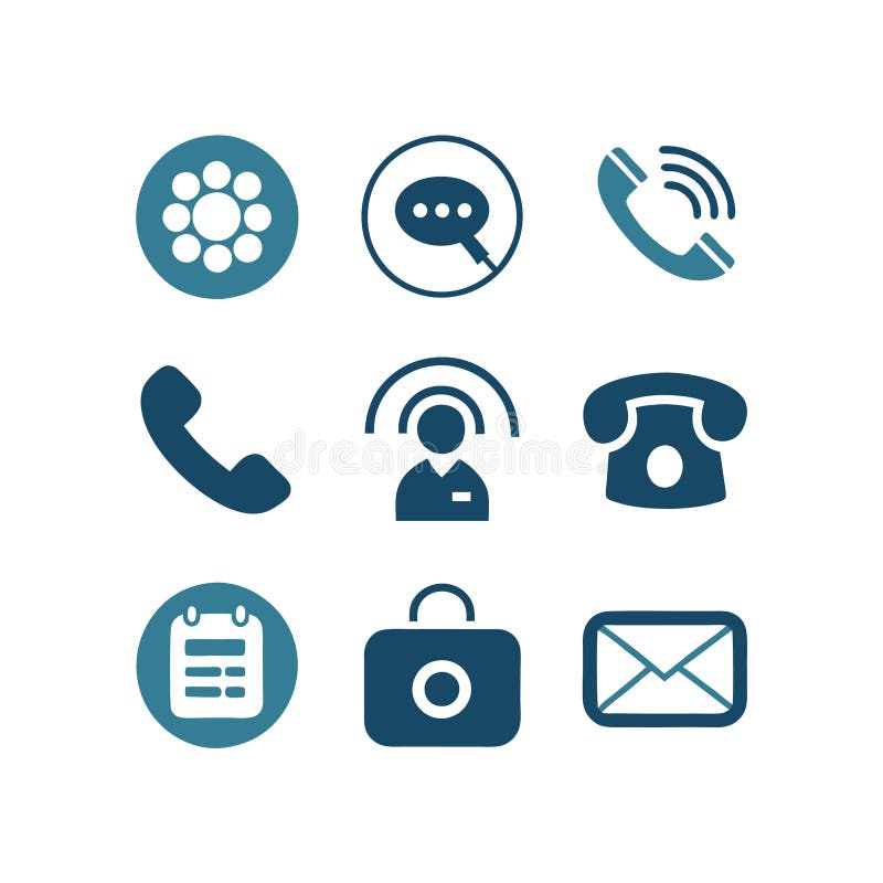 Set of Call icons vector stock vector. Illustration of electronic ...