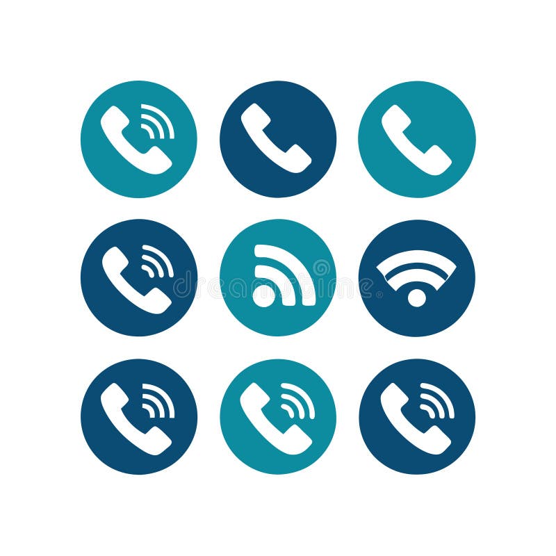 Set of Call icons vector stock vector. Illustration of mobile - 335165687