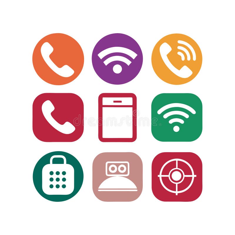 Set of Call icons vector stock vector. Illustration of number - 335165739