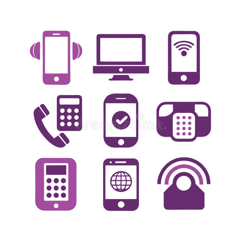 Set of Call icons vector stock vector. Illustration of media - 335165742