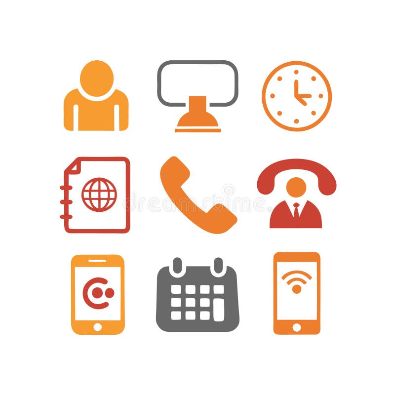 Set of Call icons vector stock vector. Illustration of electronic ...