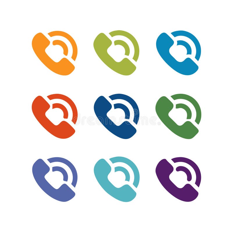 Set of Call icons vector stock vector. Illustration of application ...