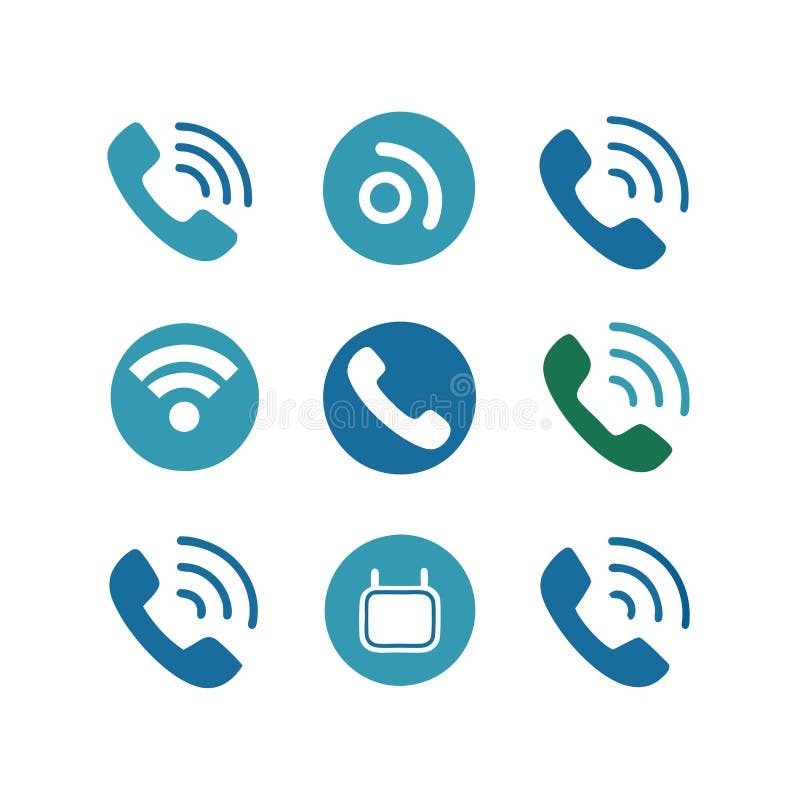 Set of Call icons vector stock illustration. Illustration of mobile ...
