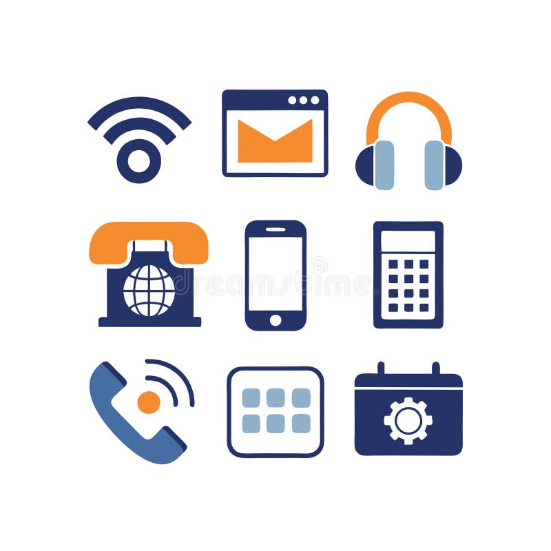 Set of Call icons vector stock vector. Illustration of contemporary ...