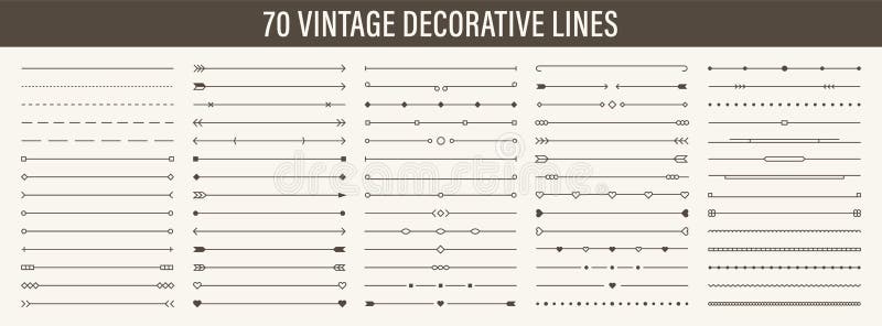 Set of Calligraphic Line Design Elements. Vintage Line Elements ...