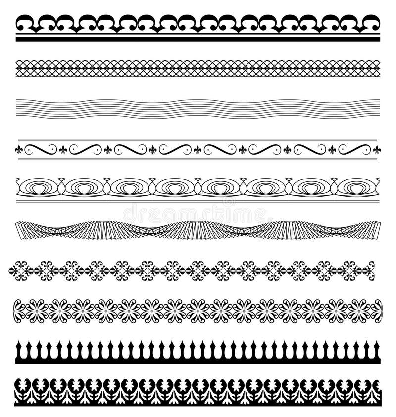 Set Calligraphic Line Design Illustrator Stock Vector - Illustration of ...