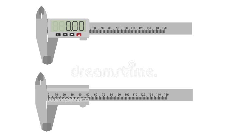 Set of callipers stock illustration. Illustration of button - 348117379