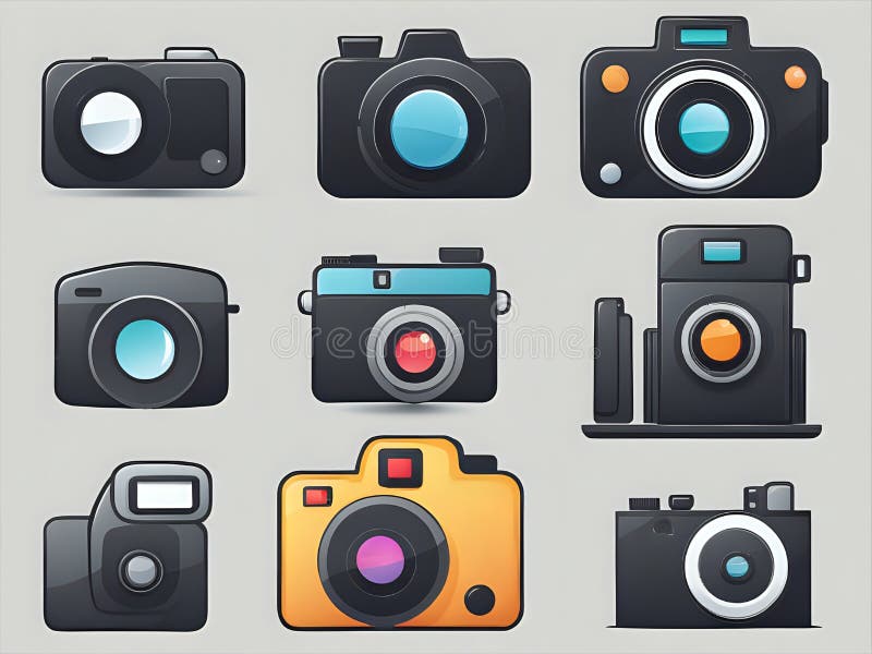 Set of camera icons stock photo. Image of icons, camera - 294028060