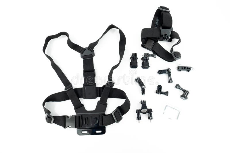 Set of Camera Mounting Accessories Including Straps, Clips, and Holders ...