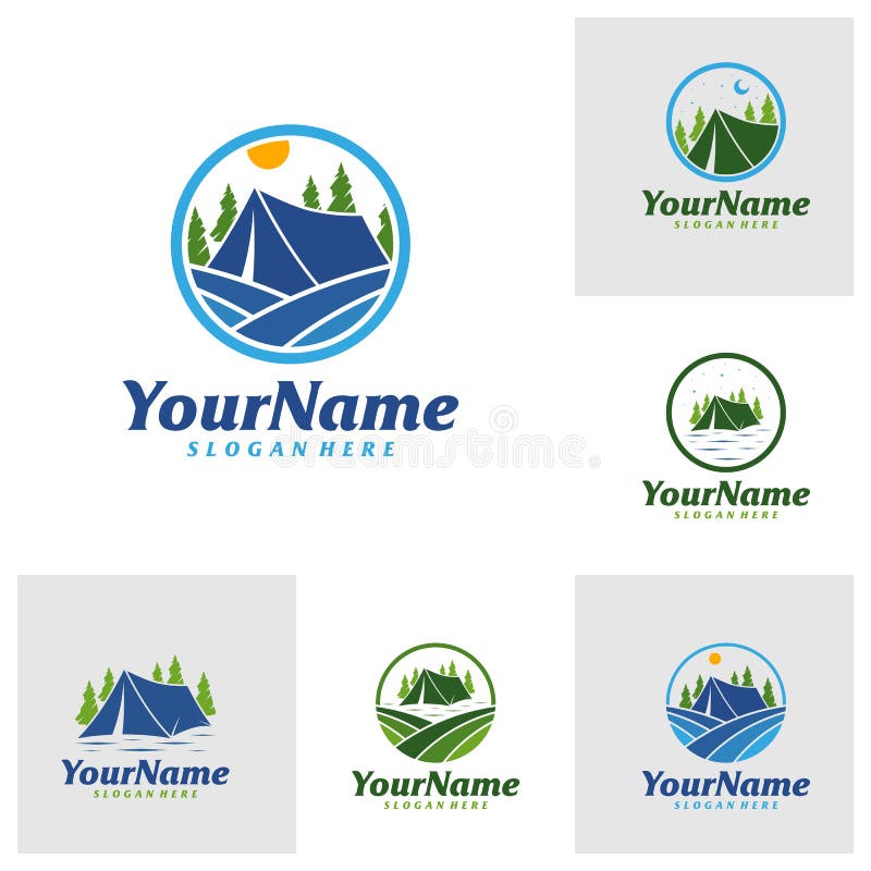 Set of Camp Logo Design Template. Camping Logo Concept Vector Stock ...