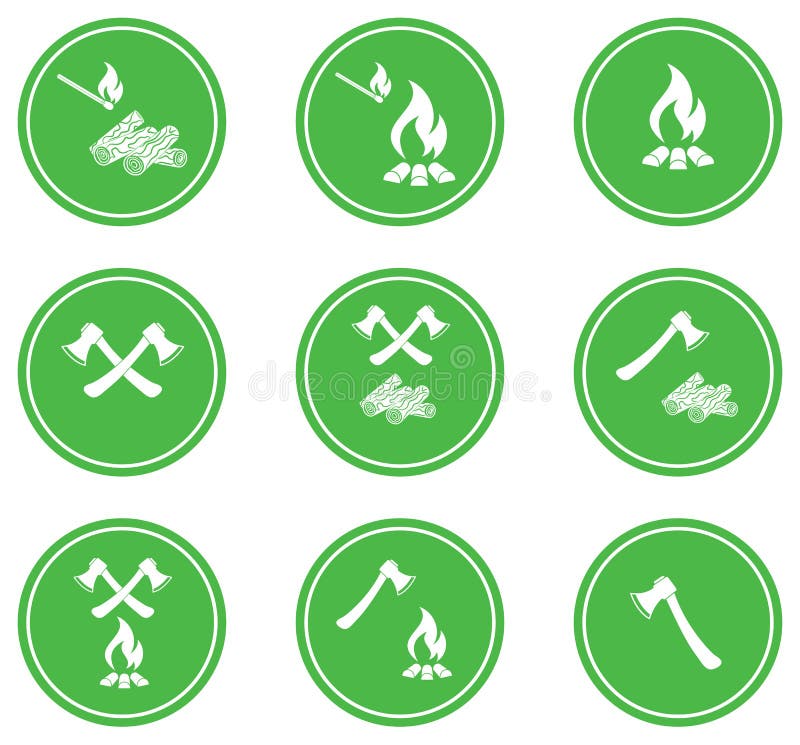 Set of Campfire icons stock vector. Illustration of icon - 98934062