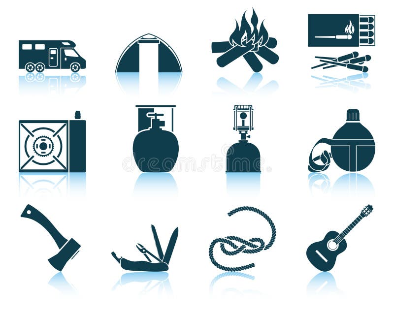 Set of camping icons. stock vector. Illustration of picnic - 56297553