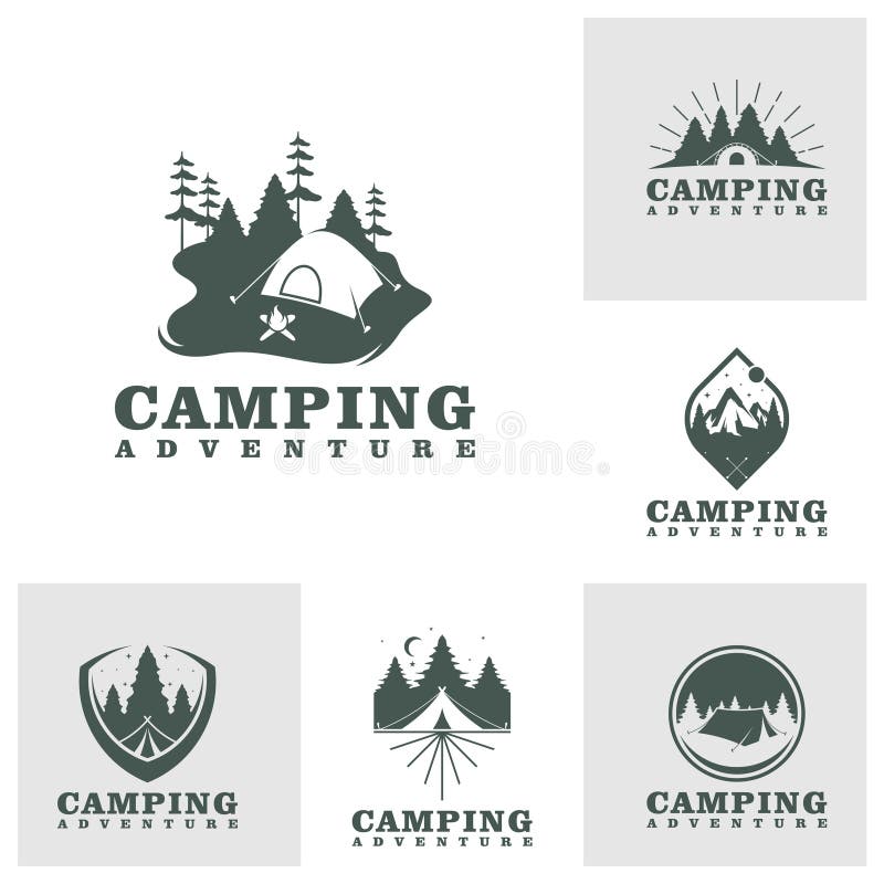 Set of Camping Logo Design Template. Camping Adventure Logo Vector ...