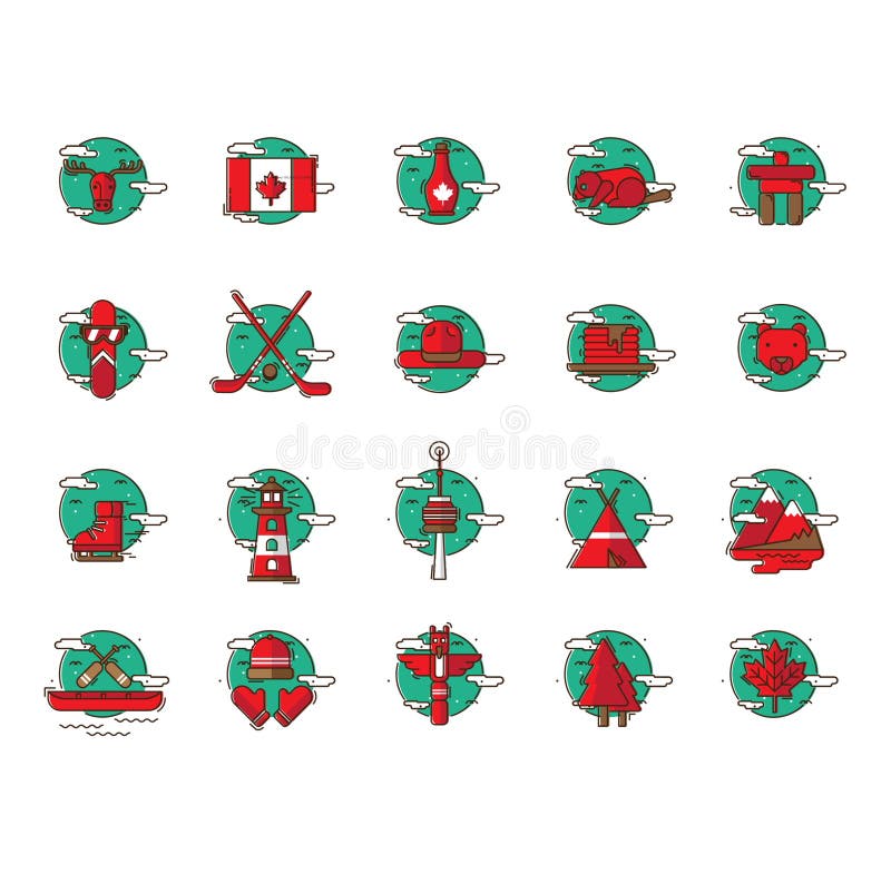 Canada icons stock vector. Illustration of destination - 44165297