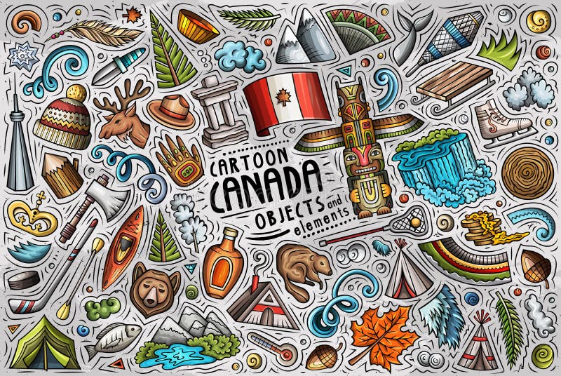 Set of Canada Traditional Symbols and Objects Stock Vector ...