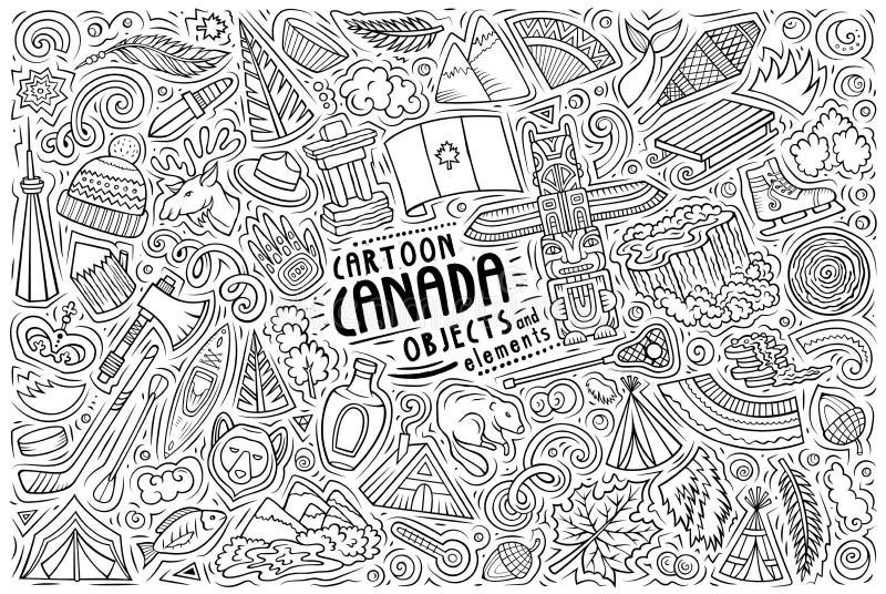 Set of Canada Traditional Symbols and Objects Stock Illustration ...