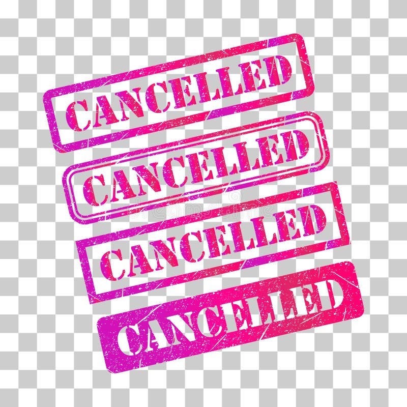 Set of Cancelled Stamp Symbol, Label Sticker Sign Button, Text Banner ...