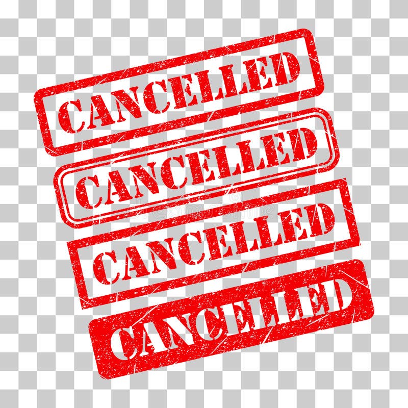 Cancelled Stamp Symbol, Label Sticker Sign Button, Text Banner Vector ...