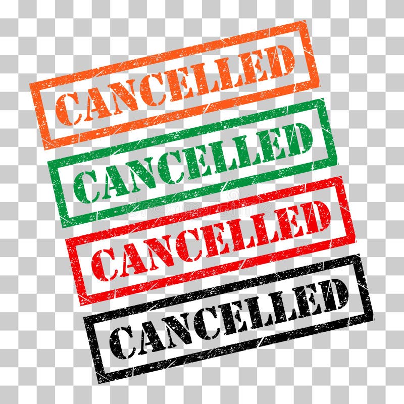 Cancelled Stamp Symbol, Label Sticker Sign Button, Text Banner Vector ...