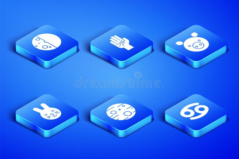 Set Cancer Zodiac, Eclipse of the Sun, Planet Mars, Rabbit, Palmistry ...