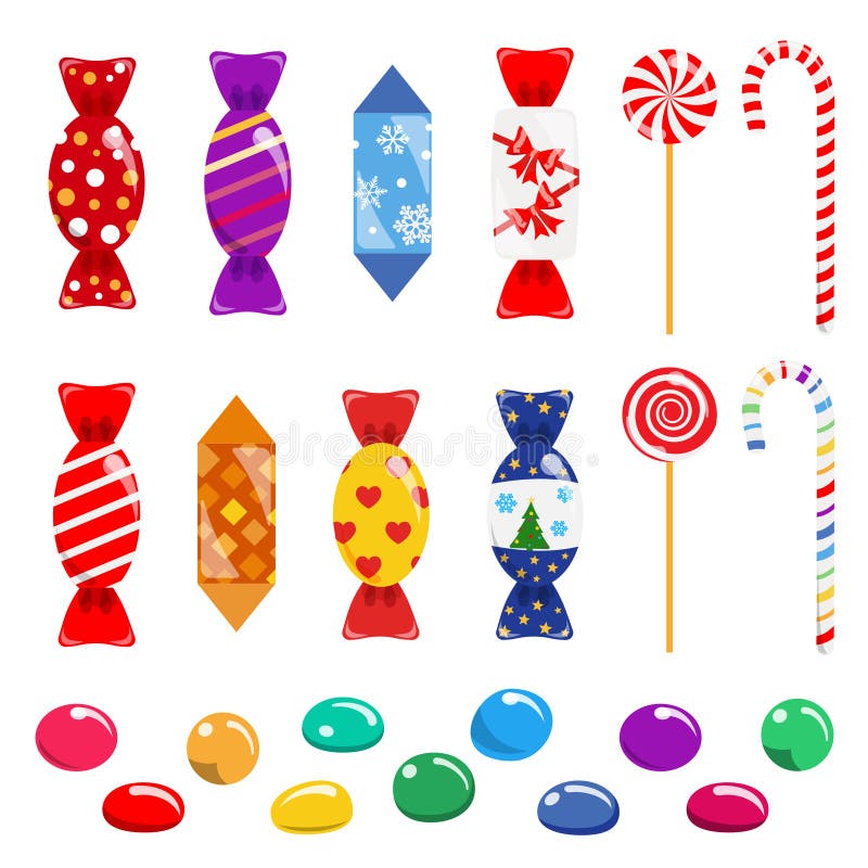 Set of candies stock vector. Illustration of dessert - 62814583