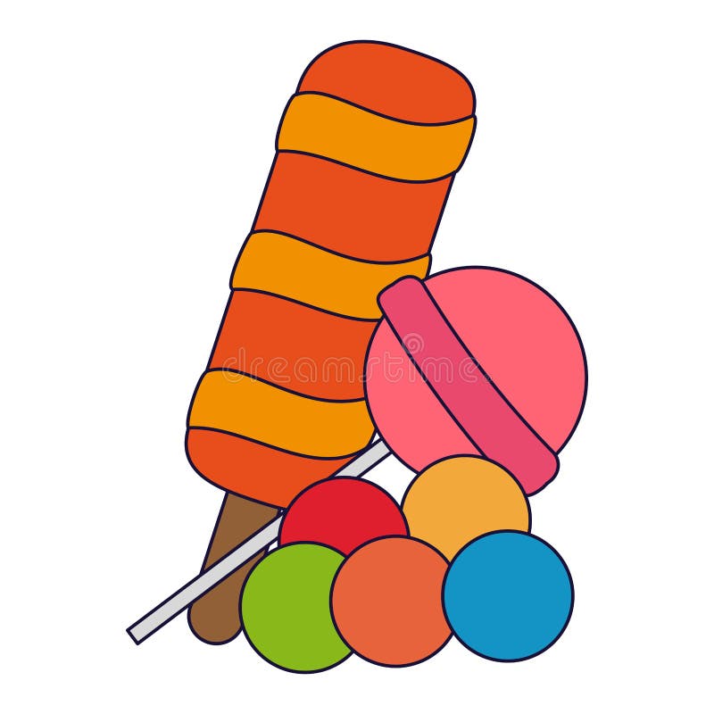 Set of candies stock vector. Illustration of confectionery - 136728209