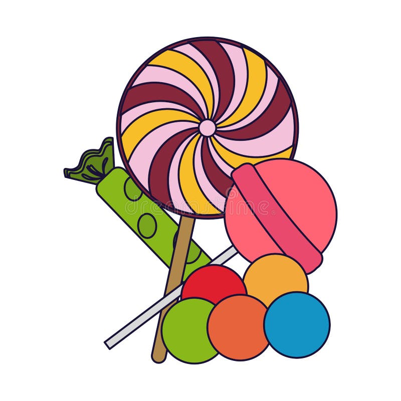 Set of candies stock vector. Illustration of food, party - 136728215