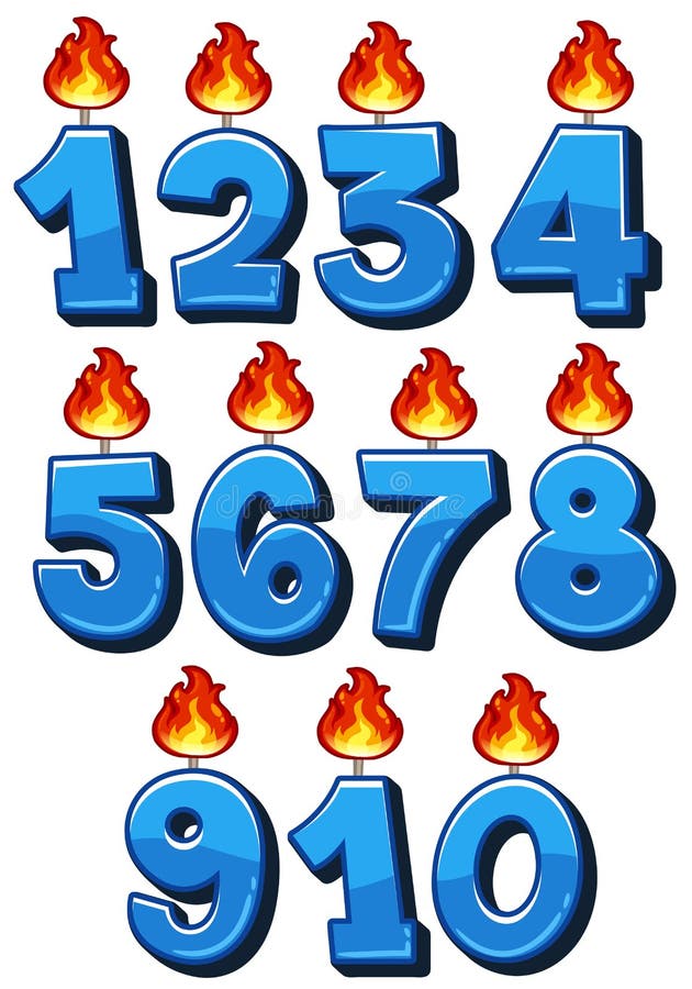 Six Numbers Blue Fire Stock Illustrations – 17 Six Numbers Blue Fire ...