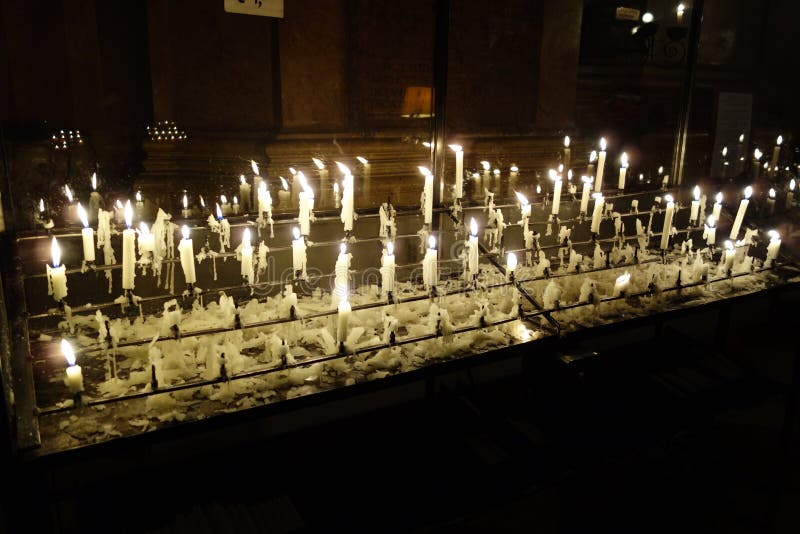A Set of Candlelights in a Church in Vienna Stock Image - Image of ...