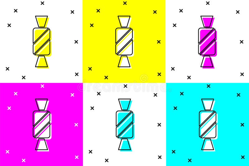 Set Candy Icon Isolated on Color Background. Vector Stock Vector ...