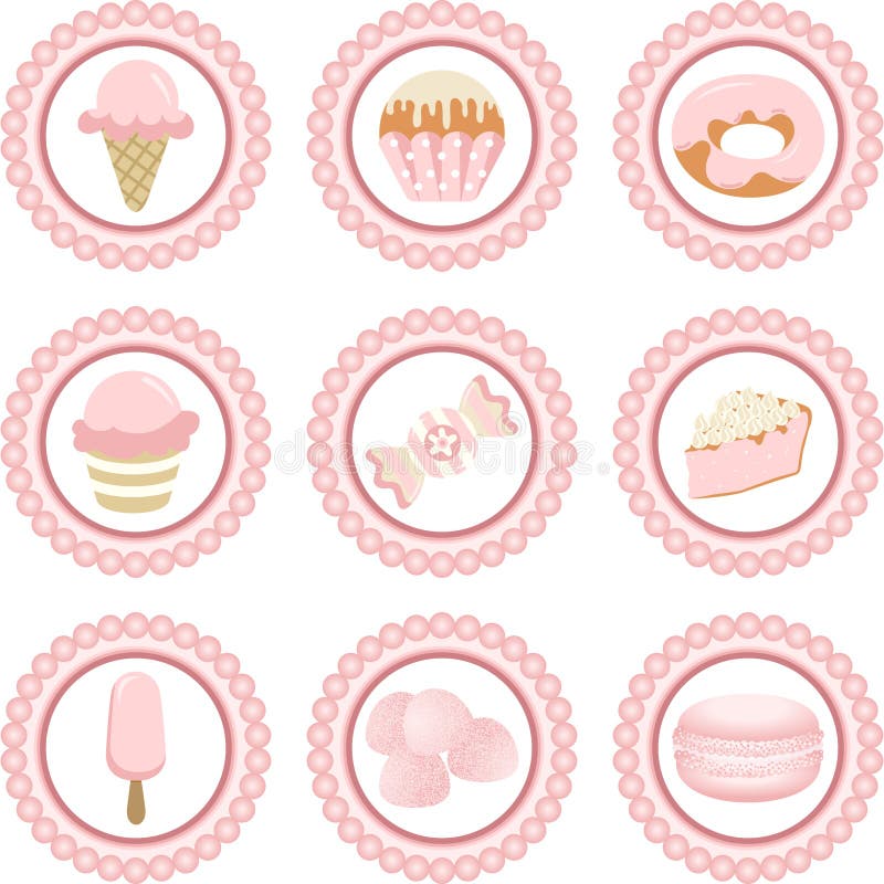 Cupcake Round Label stock vector. Illustration of label - 32625725