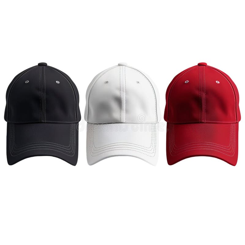 Set of Caps Isolated on Transparent Background Stock Illustration ...