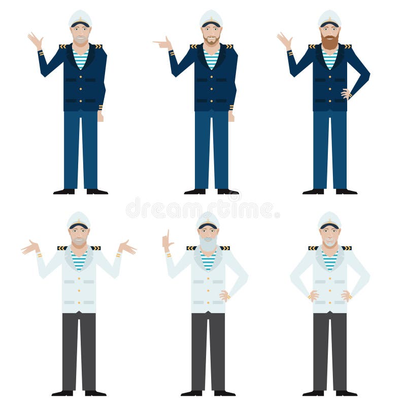 Set of Captains stock vector. Illustration of crew, human - 72556001
