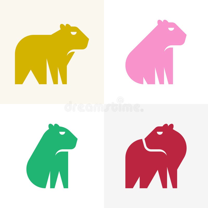 Set of Capybara logo stock vector. Illustration of graphic - 317057184